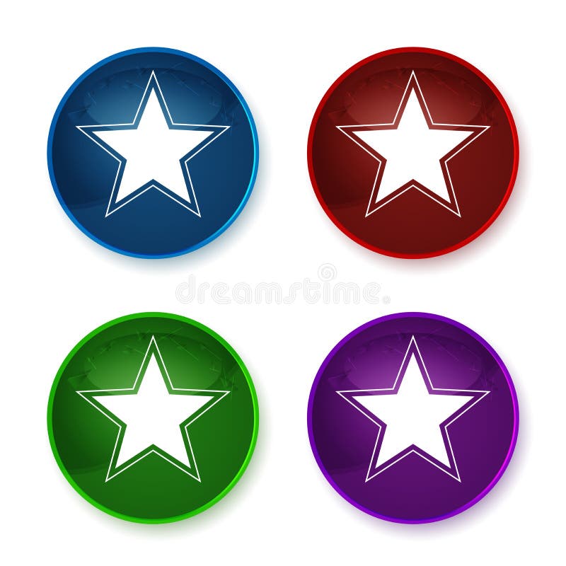 Star Icon Shiny Round Buttons Set Illustration Stock Vector ...