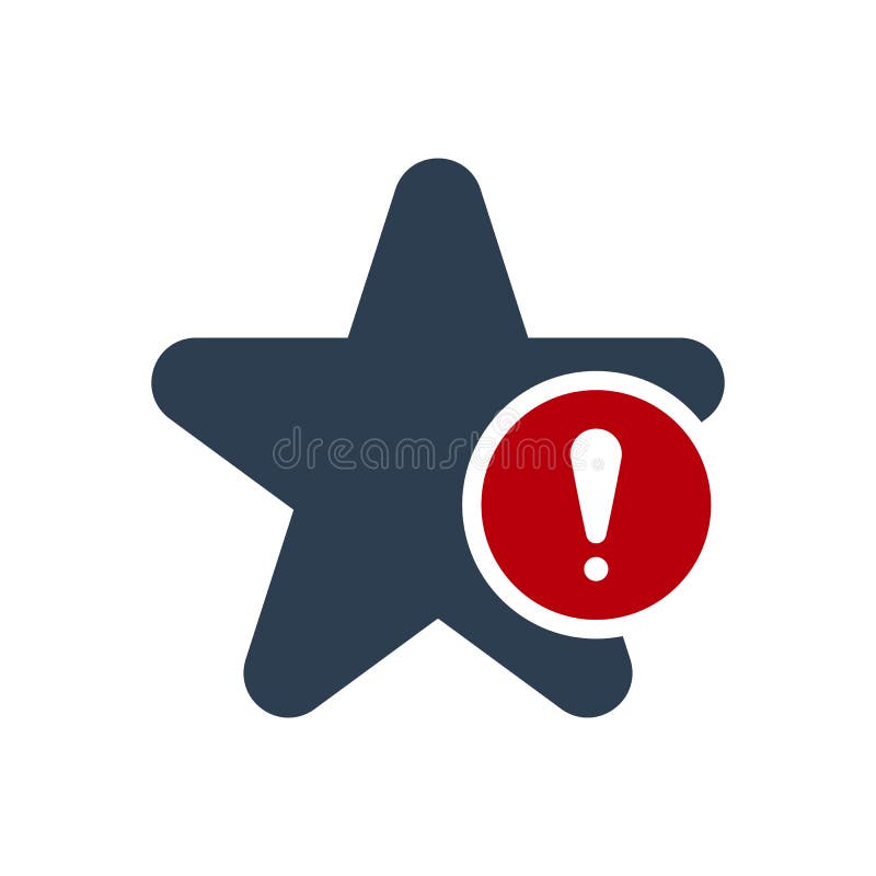 Star Icon, Signs Icon with Exclamation Mark. Star Icon and Alert, Error ...