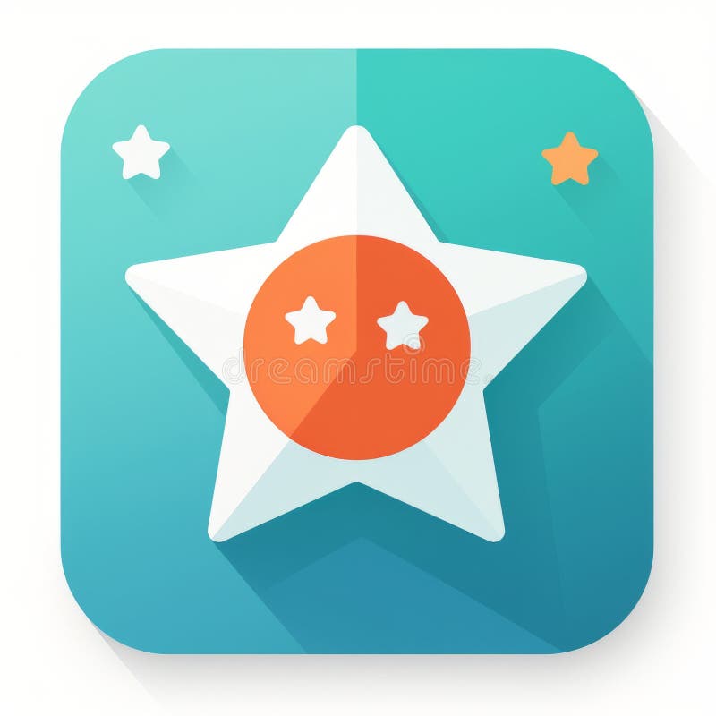 A Star Icon with a Smiley Face on it Stock Illustration - Illustration ...