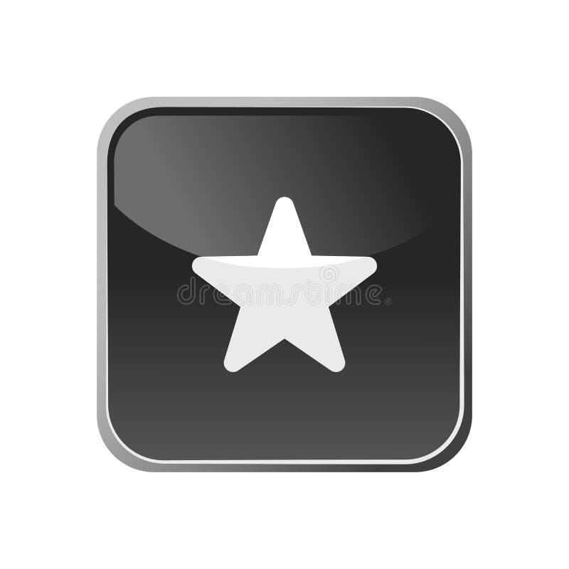 Star Icon on a Square Button Stock Vector - Illustration of shape ...