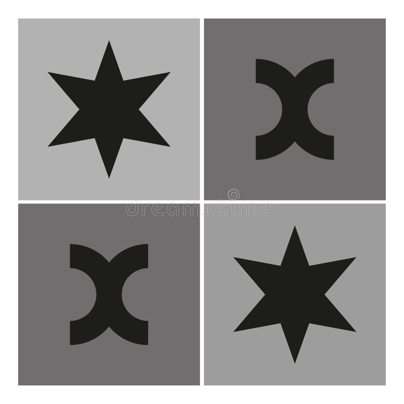 Star Icon Symbol. Curved Bracket Shape. Bold Vector Figure. Abstract ...