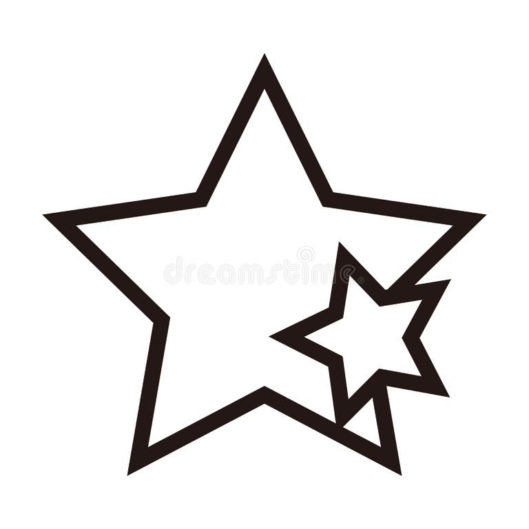Two Star Icon. Simple Vector Consisting of Black and White. Stock ...