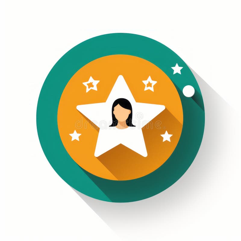 A Star Icon with a Womans Face on it Stock Illustration - Illustration ...