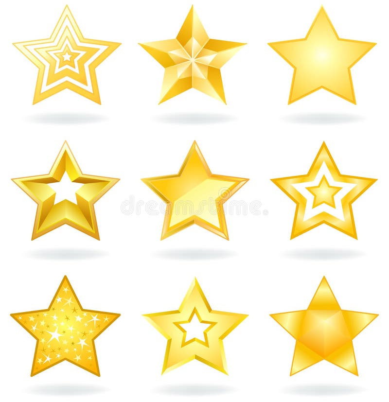 Star icons stock vector. Illustration of glossy, color - 22316394