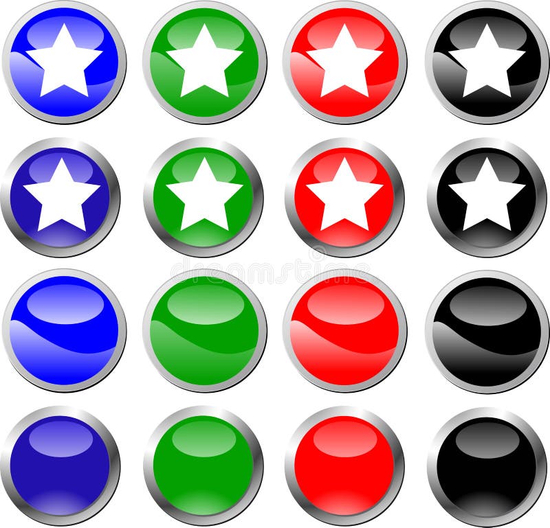 Star Icons stock vector. Illustration of push, crystal - 8605117