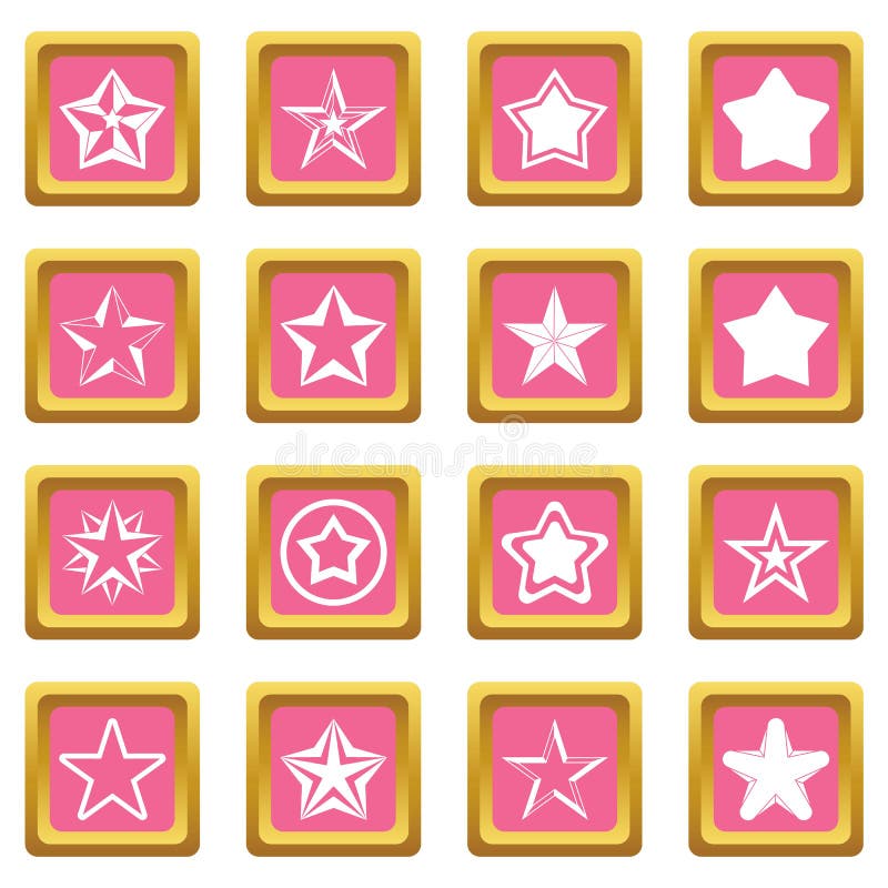 Star icons pink stock vector. Illustration of concept - 98508837