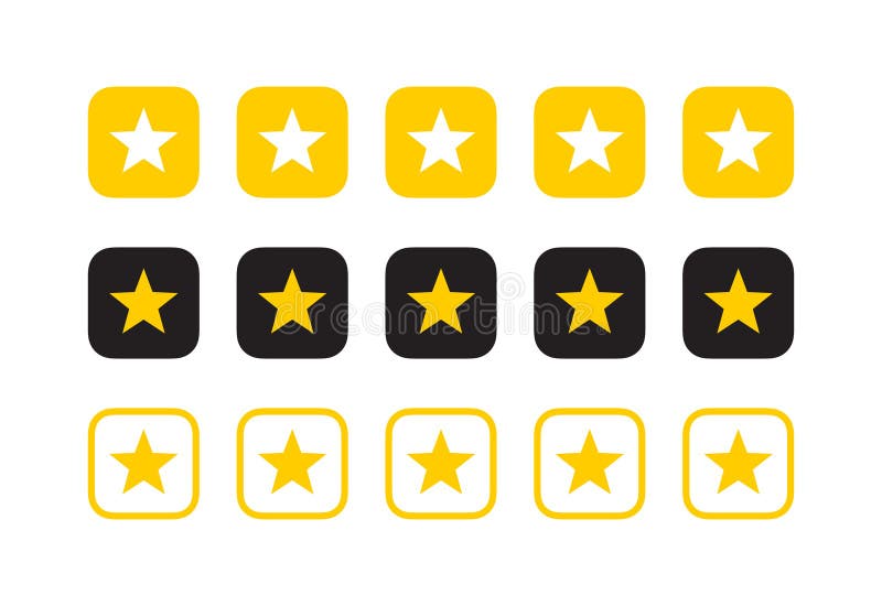 Star Icons. Rating Stars Set Stock Illustration - Illustration of ...