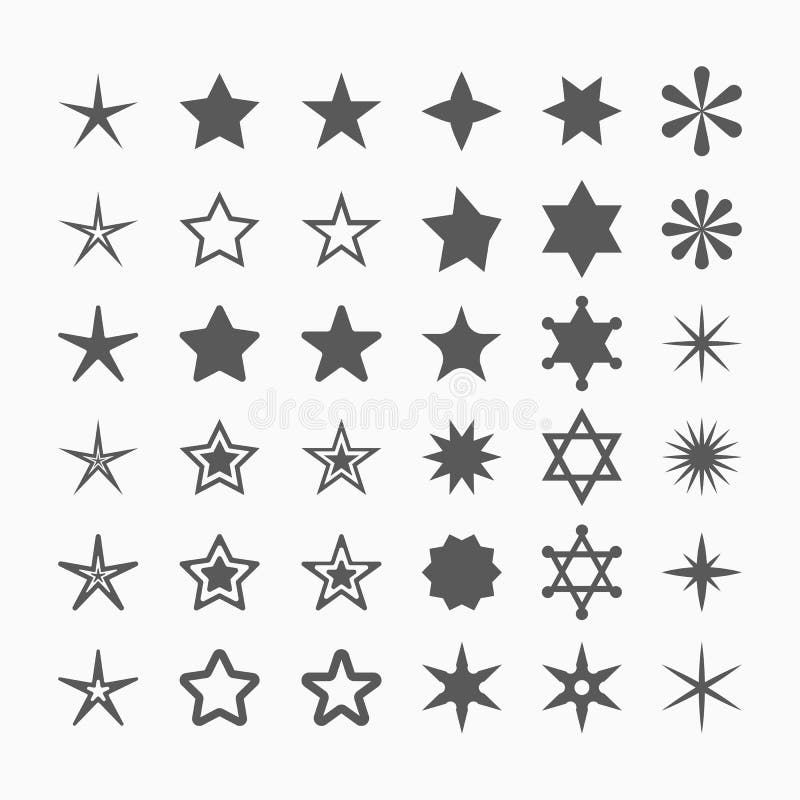 Star Icons Set, Star, Night, Sky, Award Stock Vector - Illustration of ...