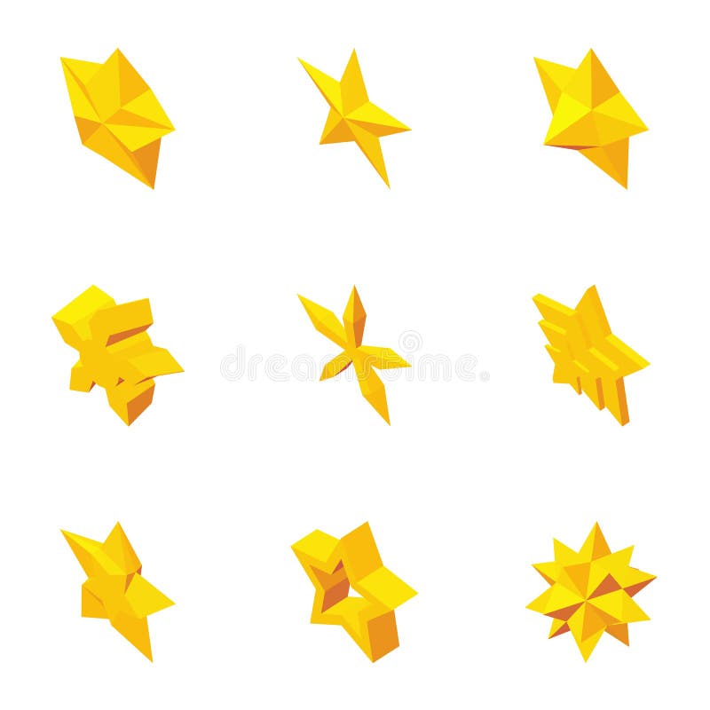 Star Icons Set, Cartoon Style Stock Vector - Illustration of badge ...