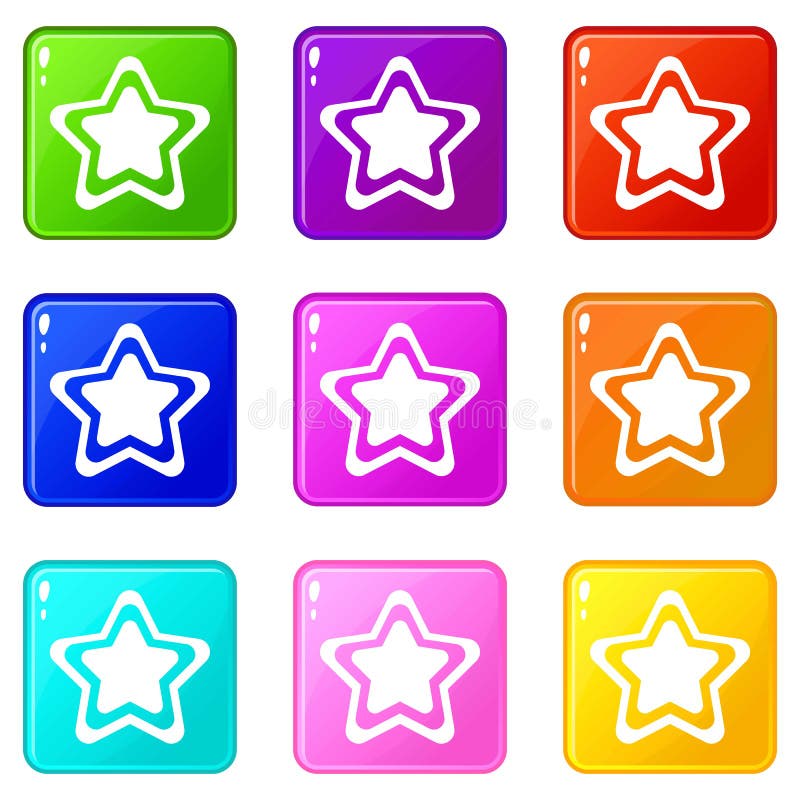 Star icons 9 set stock vector. Illustration of isolated - 96094727