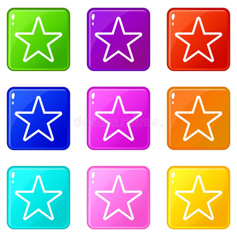 Star icons 9 set stock vector. Illustration of element - 96094734