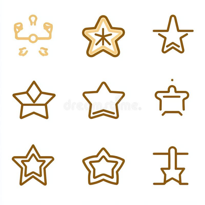 Star Icons Set stock illustration. Illustration of line - 360535735