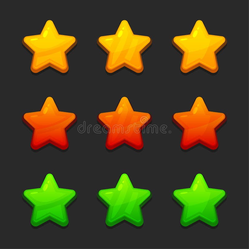 Star Icons Set for Game UI. Vector Stock Vector - Illustration of ...