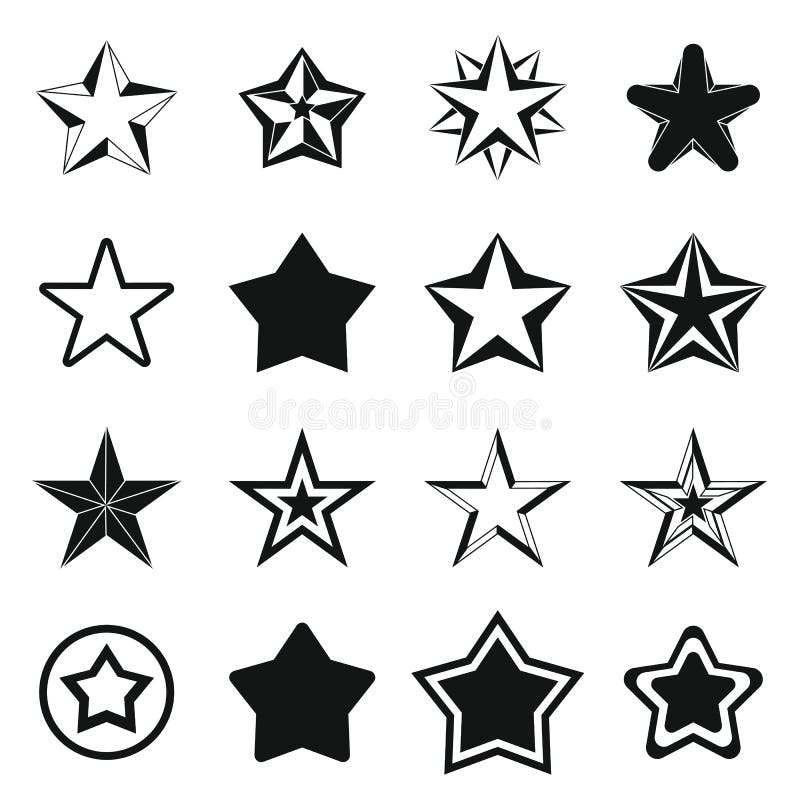 Star icons set, simple stock vector. Illustration of card - 74935306