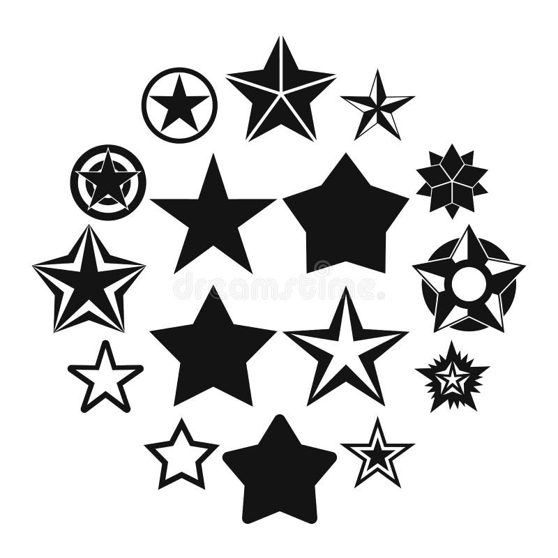 Star Icons Set, Cartoon Style Stock Vector - Illustration of ...