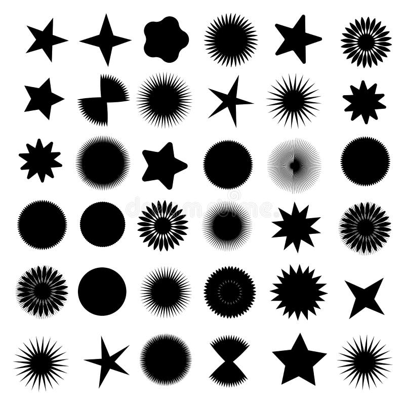 Star Icons Set on White Background. Vector Illustration Stock ...