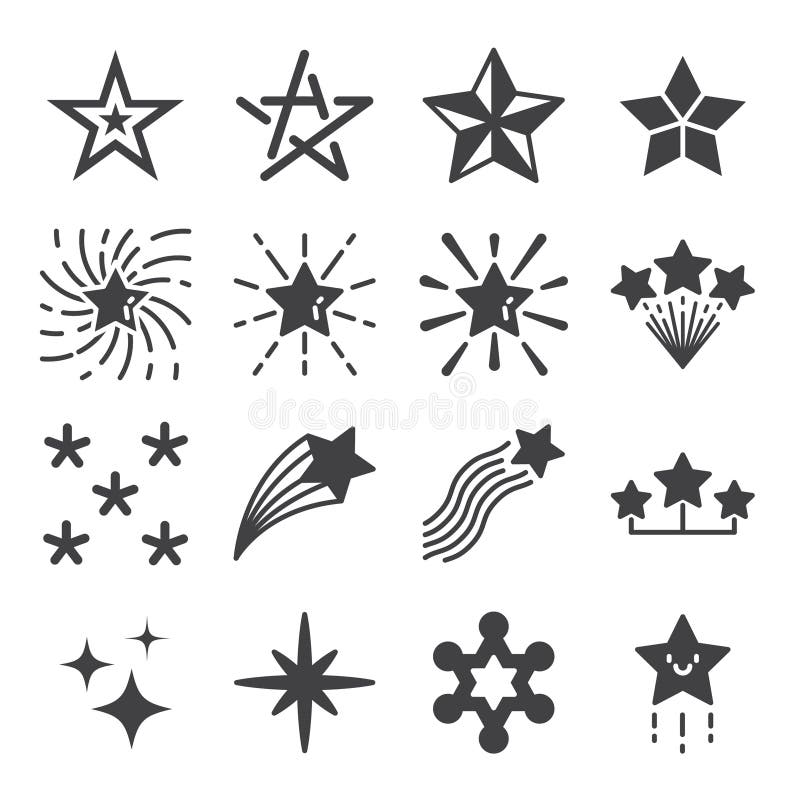 Star icons vector set stock vector. Illustration of magic - 152641298