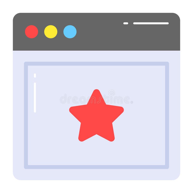 Star Inside the Webpage, Vector Design of Website Ranking Stock Vector ...