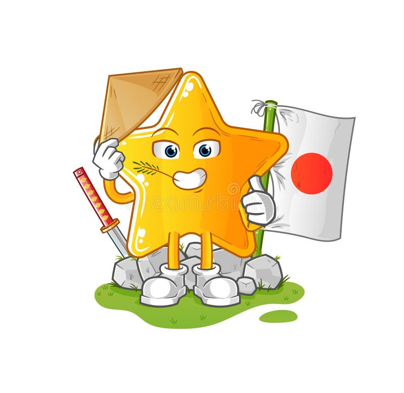 Star Japanese Vector. Cartoon Character Stock Vector - Illustration of ...
