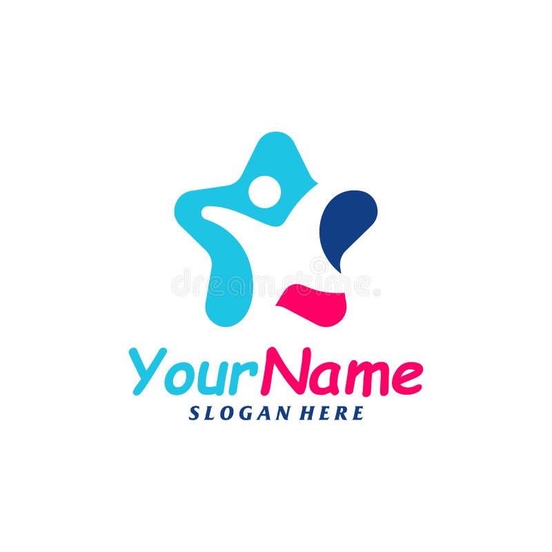 Star Kids Logo Design Template. Child Logo Concept Vector Stock ...