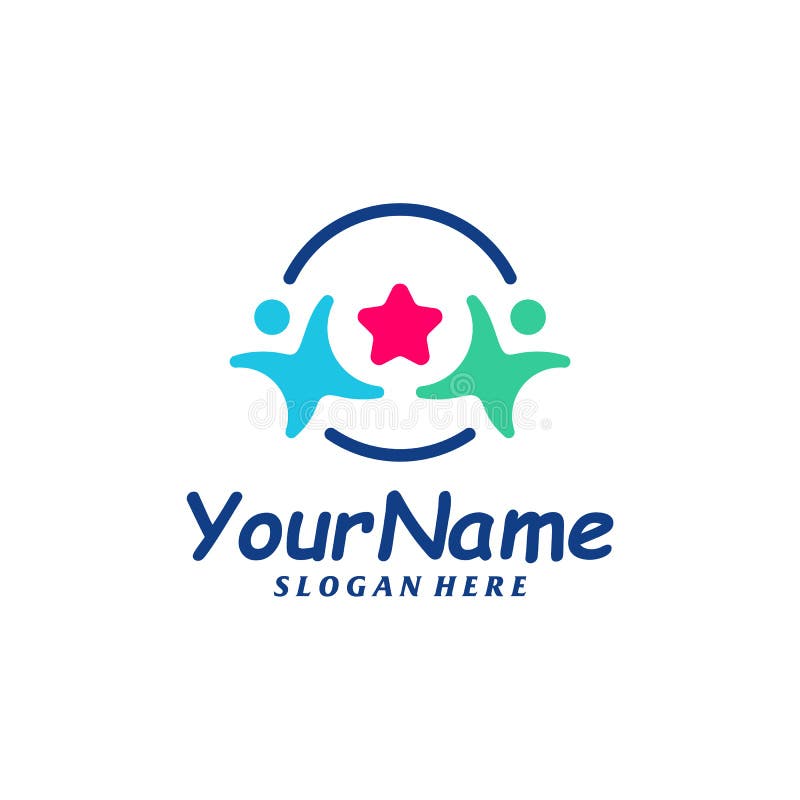 Star Kids Logo Design Template. Child Logo Concept Vector Stock ...