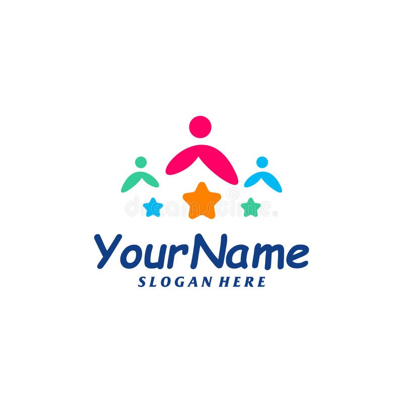 Star Kids Logo Design Template. Child Logo Concept Vector Stock ...