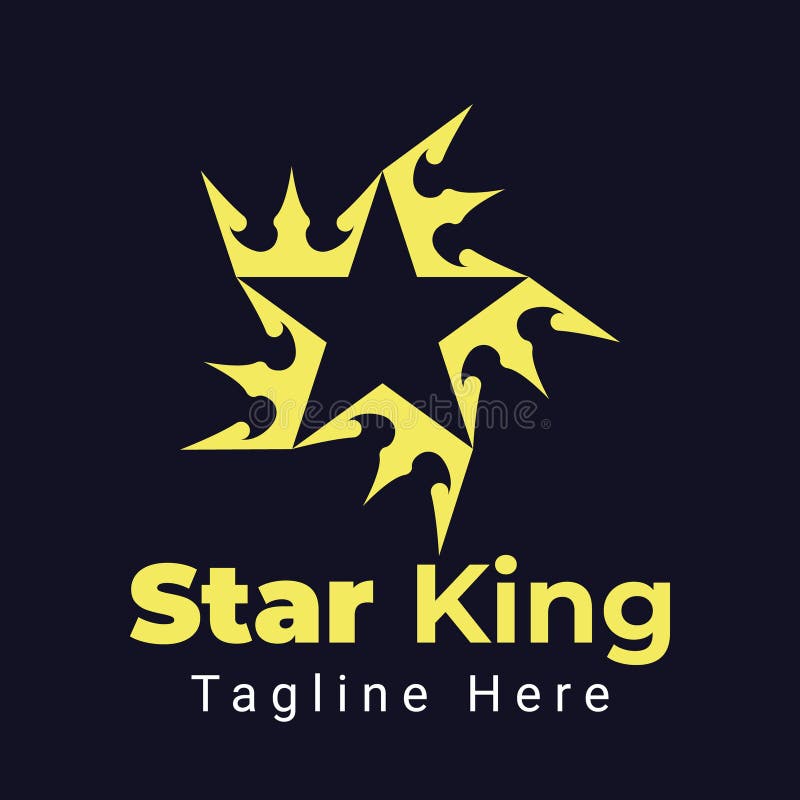 Star King Logo, 5 Crown Arranged that Form Star Negative Space Stock ...