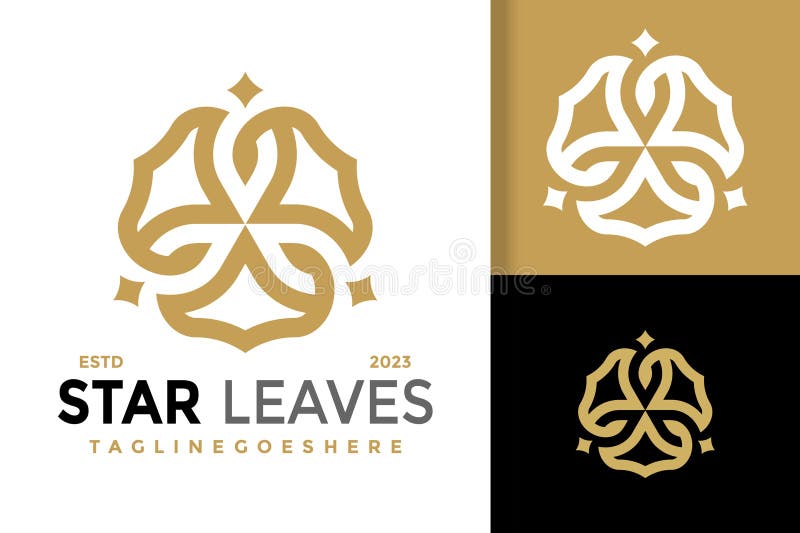 Nature Star Leaf Logo Design Vector Symbol Icon Illustration Stock ...
