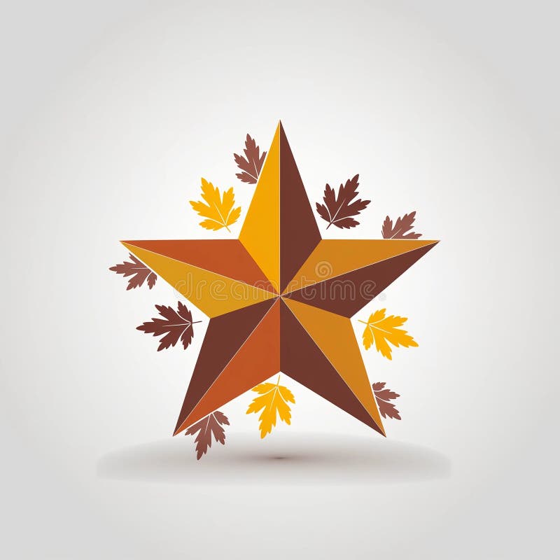 Star with Leaves Surrounding it, AI Generated Stock Illustration ...