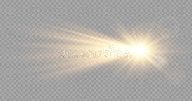 Star with Lens Flare and Bokeh Effect. Sun with Rays and Spotlight ...