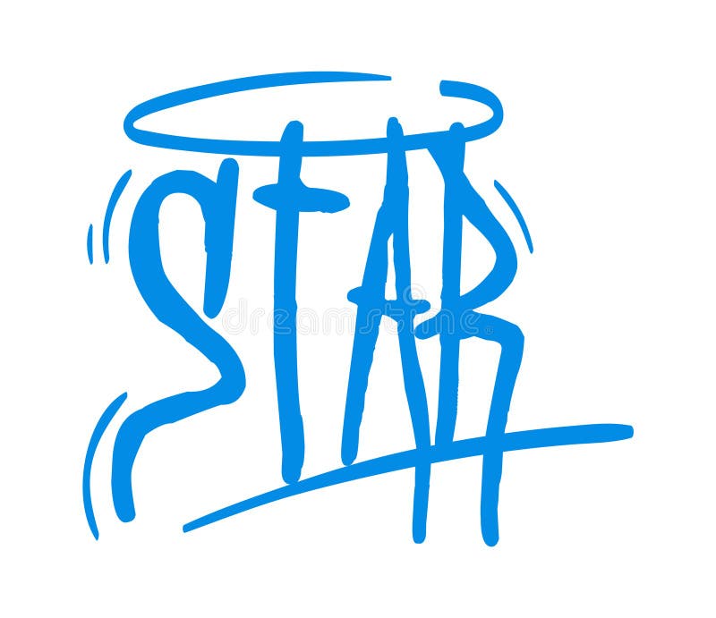 Star Lettering Street Graffiti Stock Vector - Illustration of vector ...