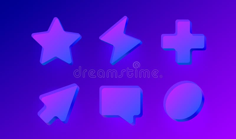 Star Lightning Plus Sign, Glass Symbols. Vector Illustration Stock ...