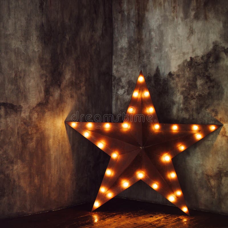 Star of Lights on the Textured Background, Designer Lamp Stock Image ...