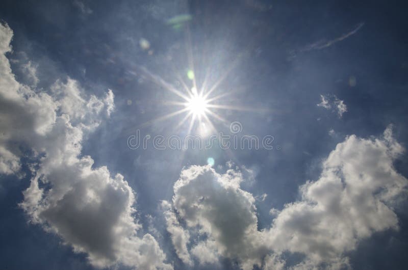 Star Like Sun Shining on the Blue Sky. Stock Image - Image of light ...