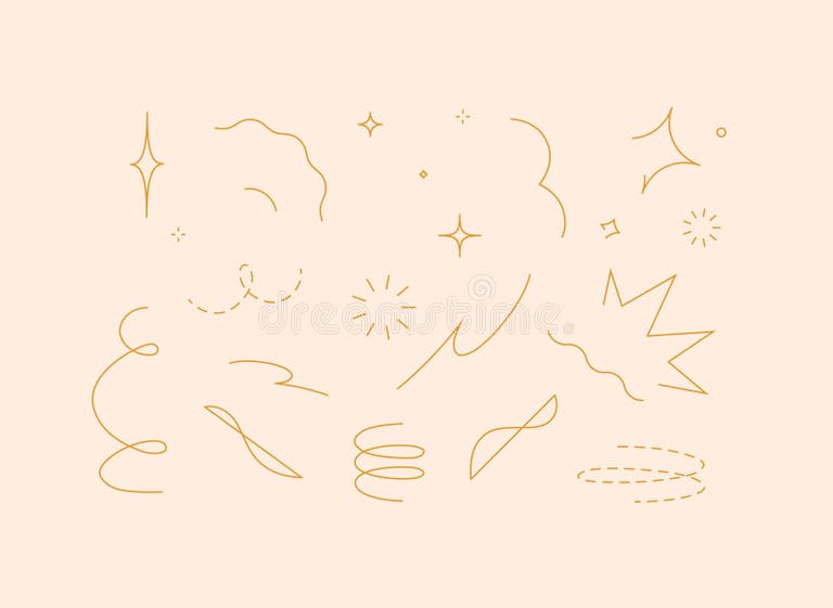 Star Line Design Elements Beige Color Stock Vector - Illustration of ...