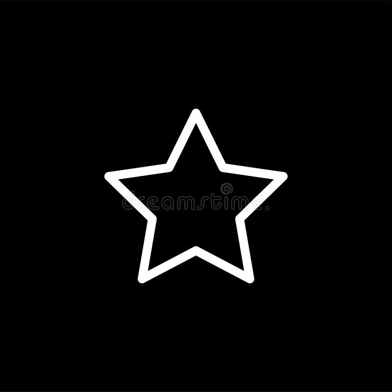 Star Line Icon on Black Background. Black Flat Style Vector ...