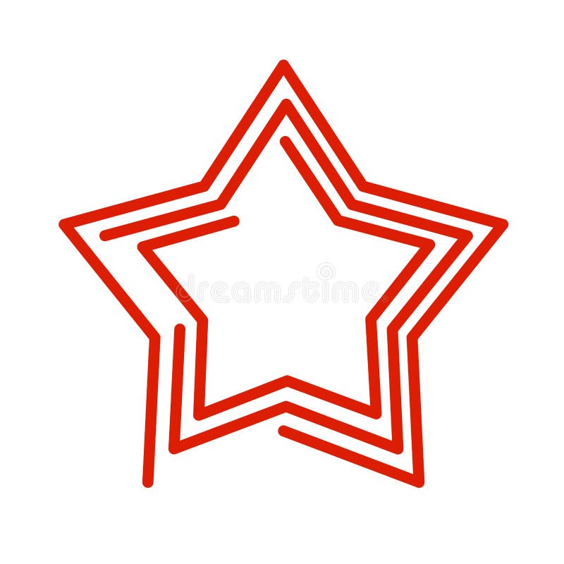 Star Line Style. Red Abstract Sign on White Background Stock Vector ...
