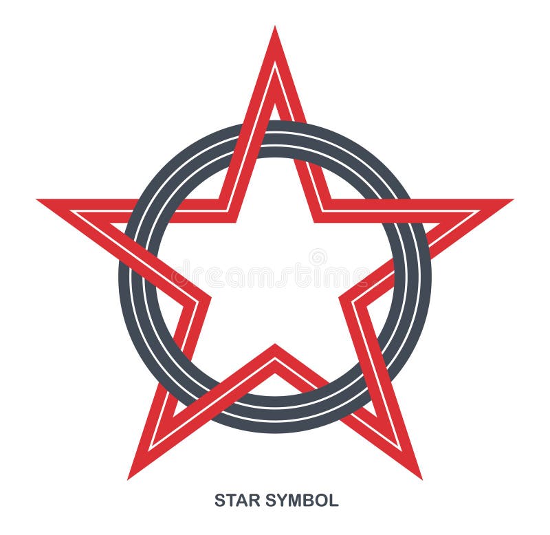 Star Linear Symbol Vector Logo or Emblem Design Isolated on White ...