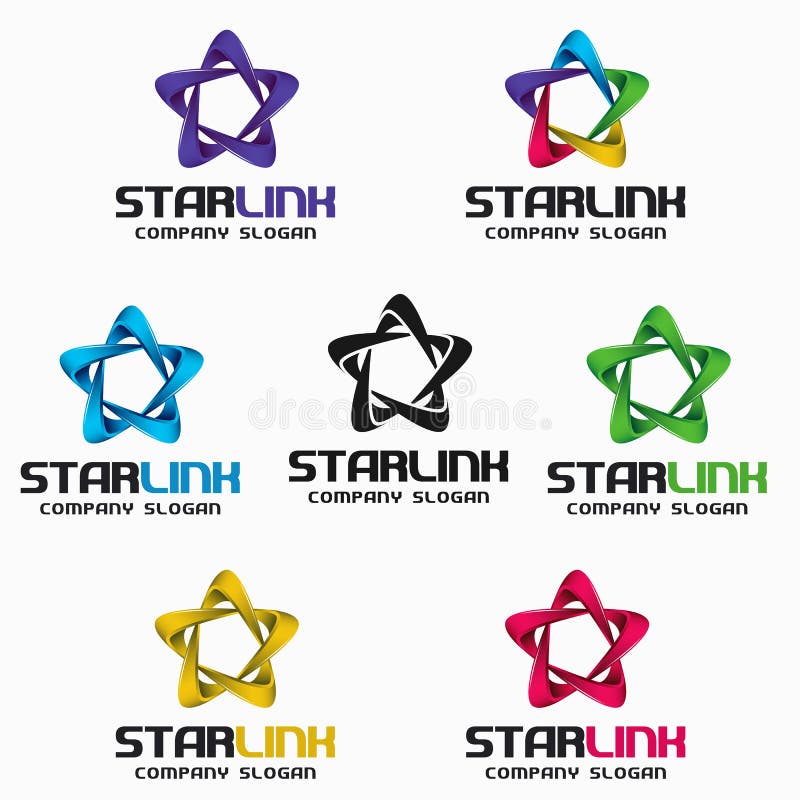 Star Link - 3D Infinity Star Logo Template Stock Vector - Illustration ...