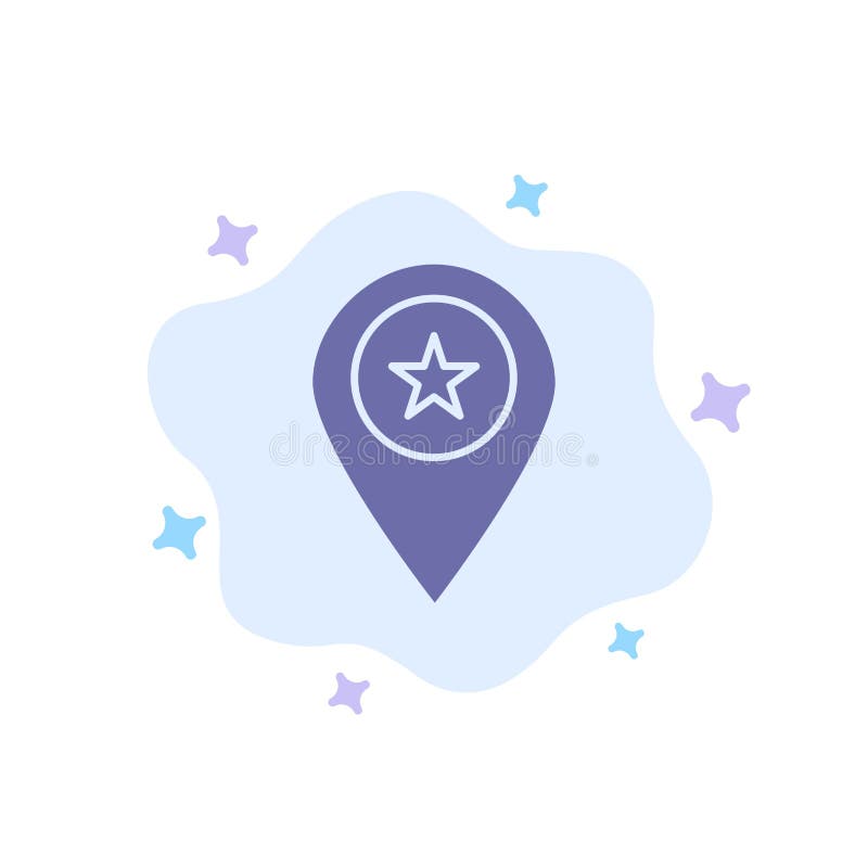 Star, Location, Map, Marker, Pin Blue Icon on Abstract Cloud Background ...