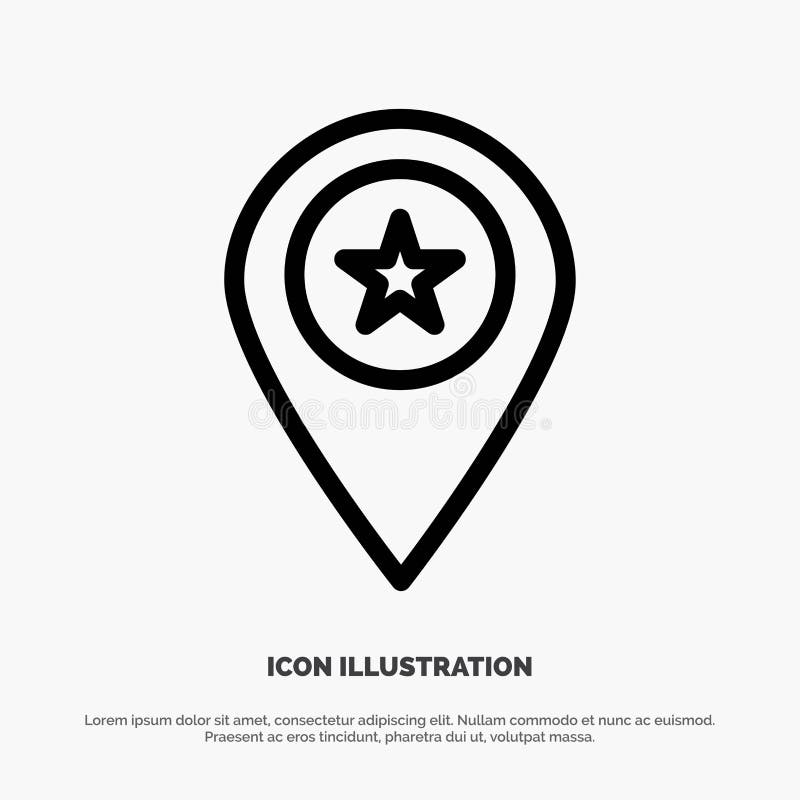 Star, Location, Map, Marker, Pin Line Icon Vector Stock Vector ...