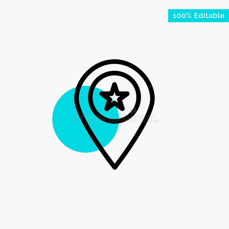 Star, Location, Map, Marker, Pin Turquoise Highlight Circle Point ...
