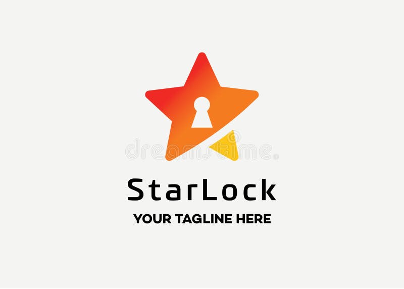 Star Lock Logo Design Template Stock Vector - Illustration of identity ...