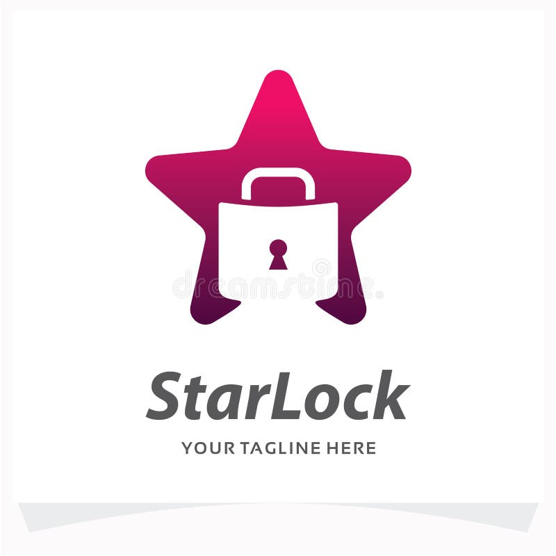 Star Lock Logo Design Template Stock Vector - Illustration of secure ...