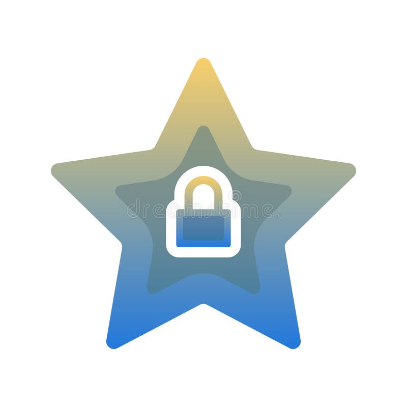 Star Lock Logo Element Design Template Icon Stock Vector - Illustration ...