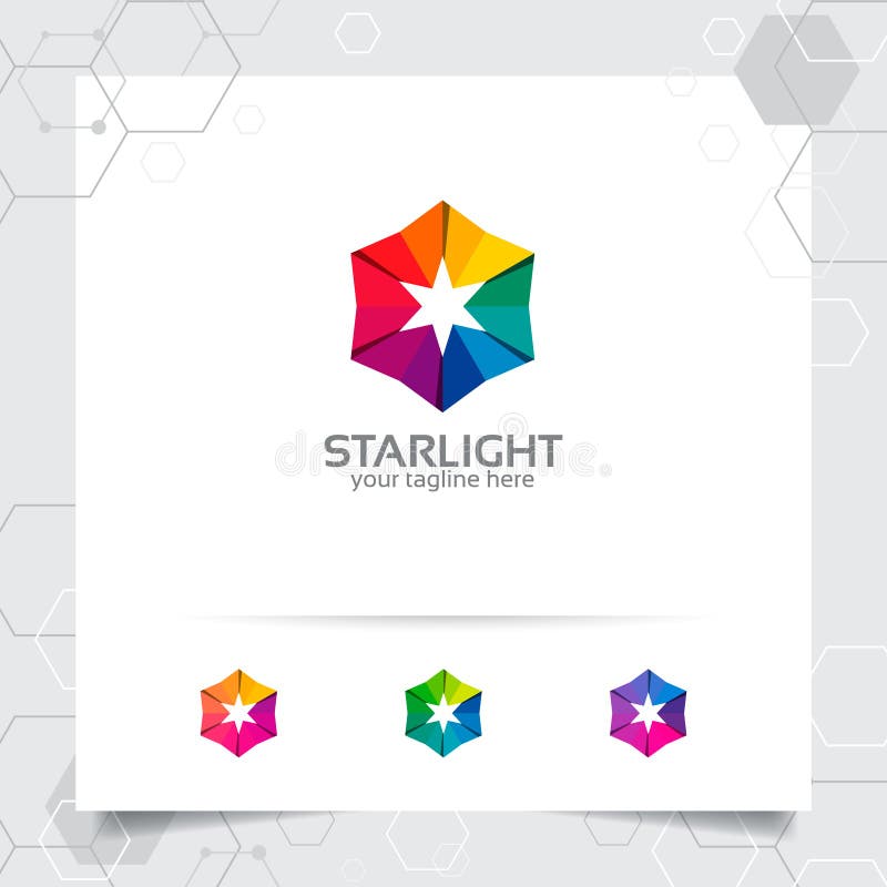 Star Logo Design Concept of Connected Loop Symbol , Colorful Star ...