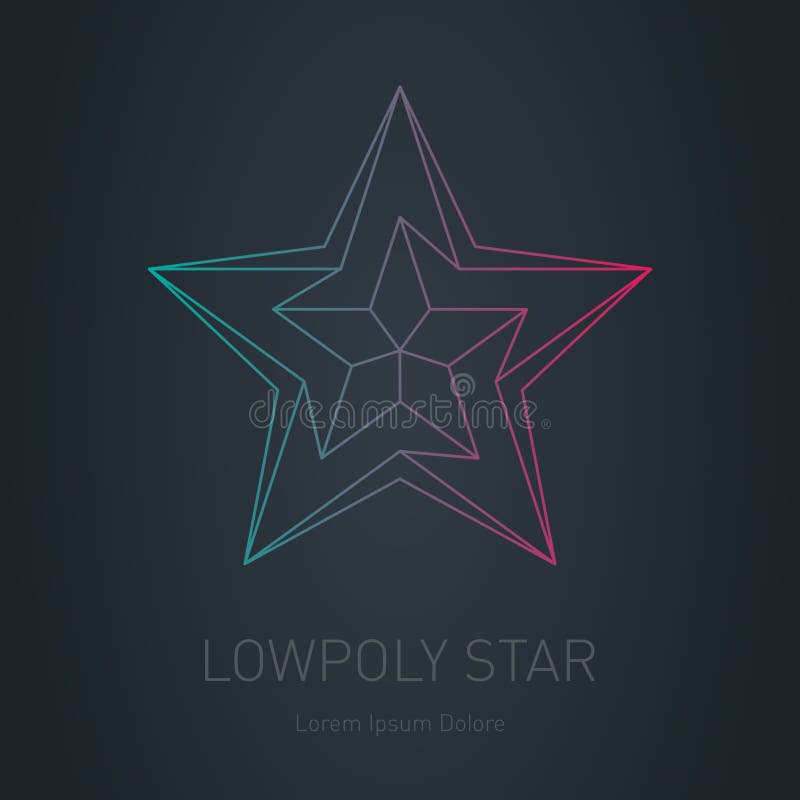Star Logo. Low Poly Impossible Figure Stock Vector - Illustration of ...