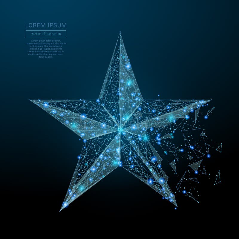 Star low poly blue stock vector. Illustration of graphic - 89363258