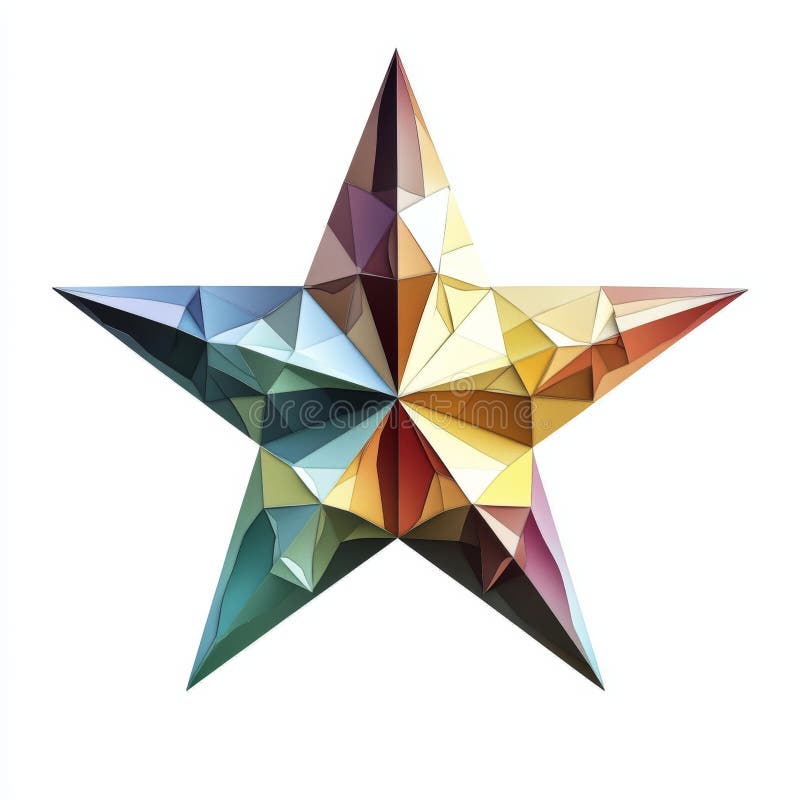 A Star Made of Different Colored Triangles Stock Illustration ...
