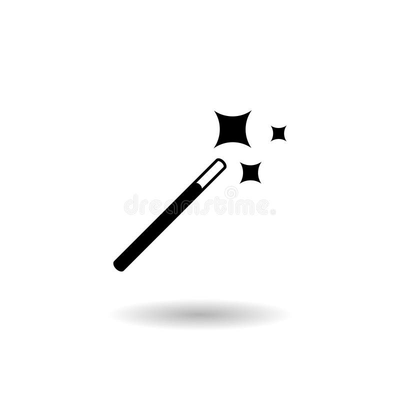 Magic Wand Tool Icon Sticker Isolated on White Background Stock Vector ...